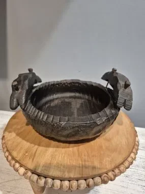 Accents | Vintage Hand Carved Primitive Wooden Bowl Custom Artisan Mark ...
